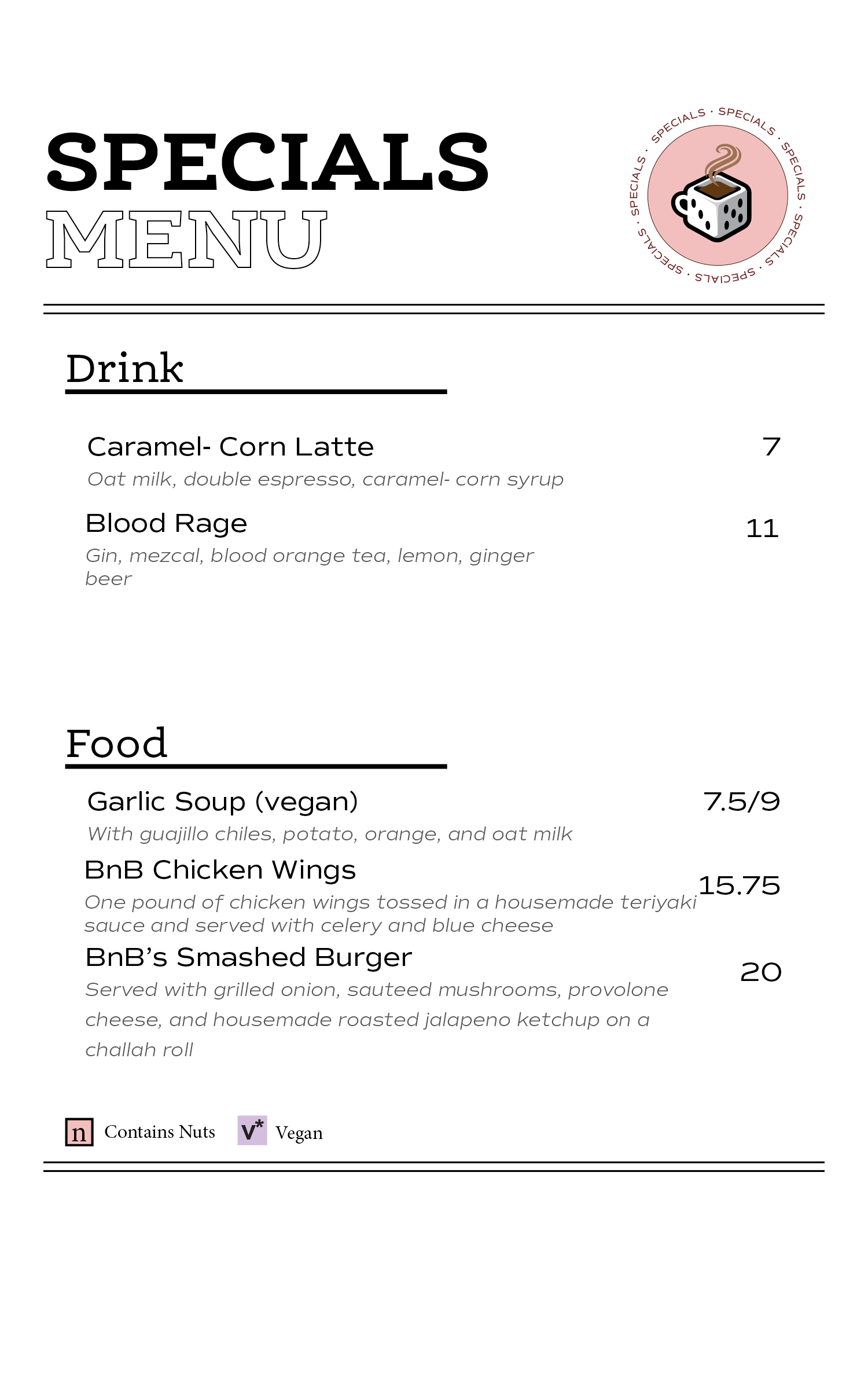 Philadelphia Menus - The Board and Brew