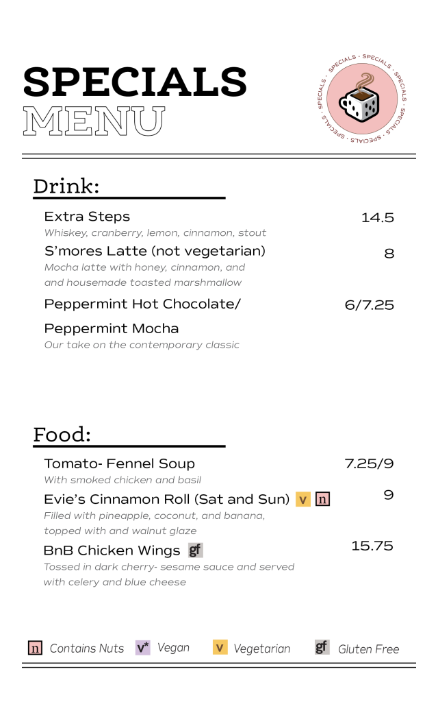 College Park Menus - The Board and Brew
